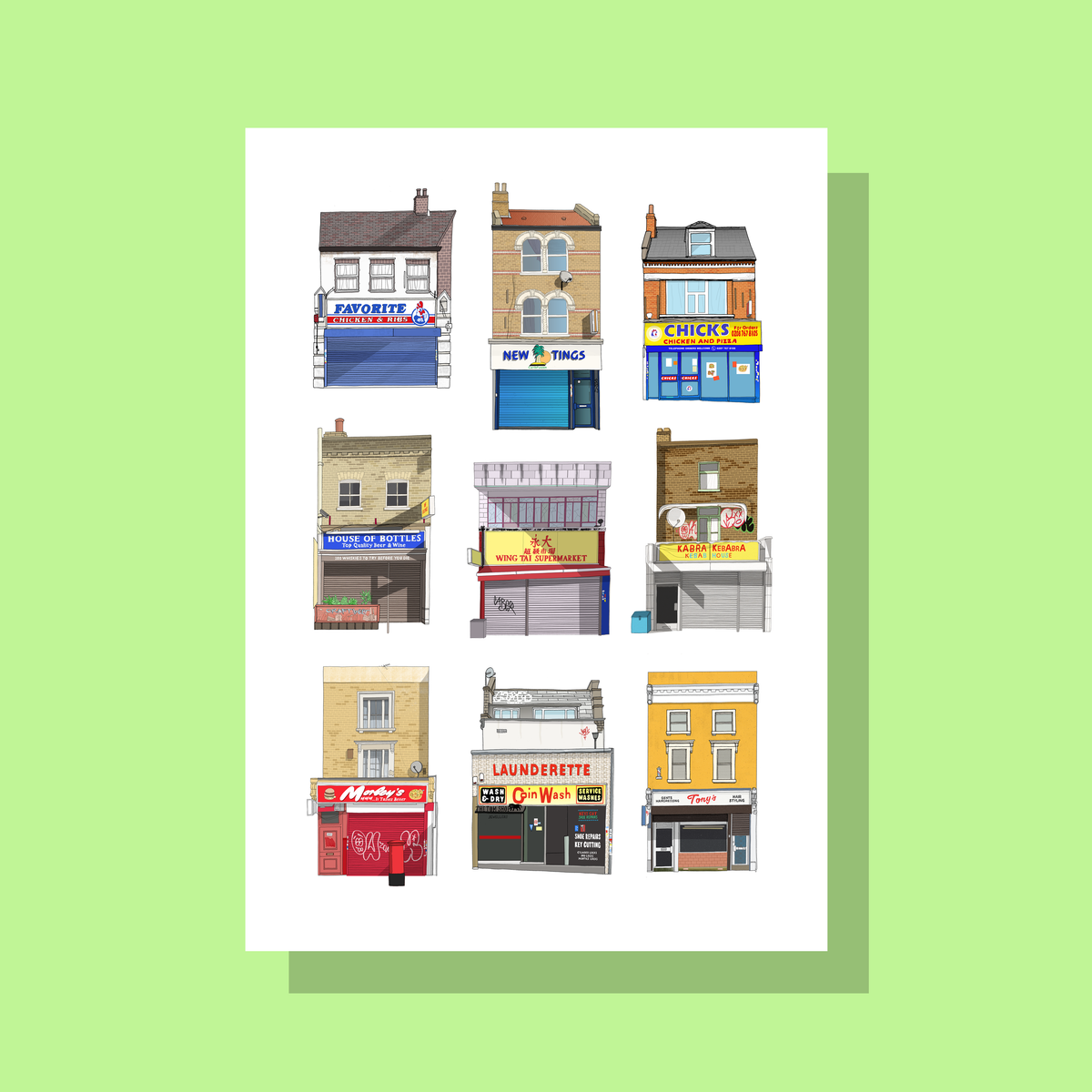 'South London Shopfronts' A3 Art Print– Happy Hour Prints